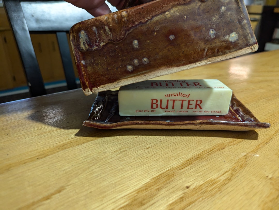 Pottery Butter Dish for Stick Butter. Handmade Stoneware Butter Server ...
