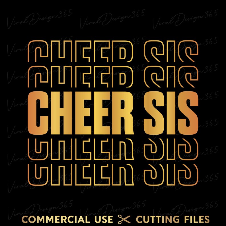 Cheer Sis Svg Font Stacked Svg Digital Prints Cheerleader - Etsy
