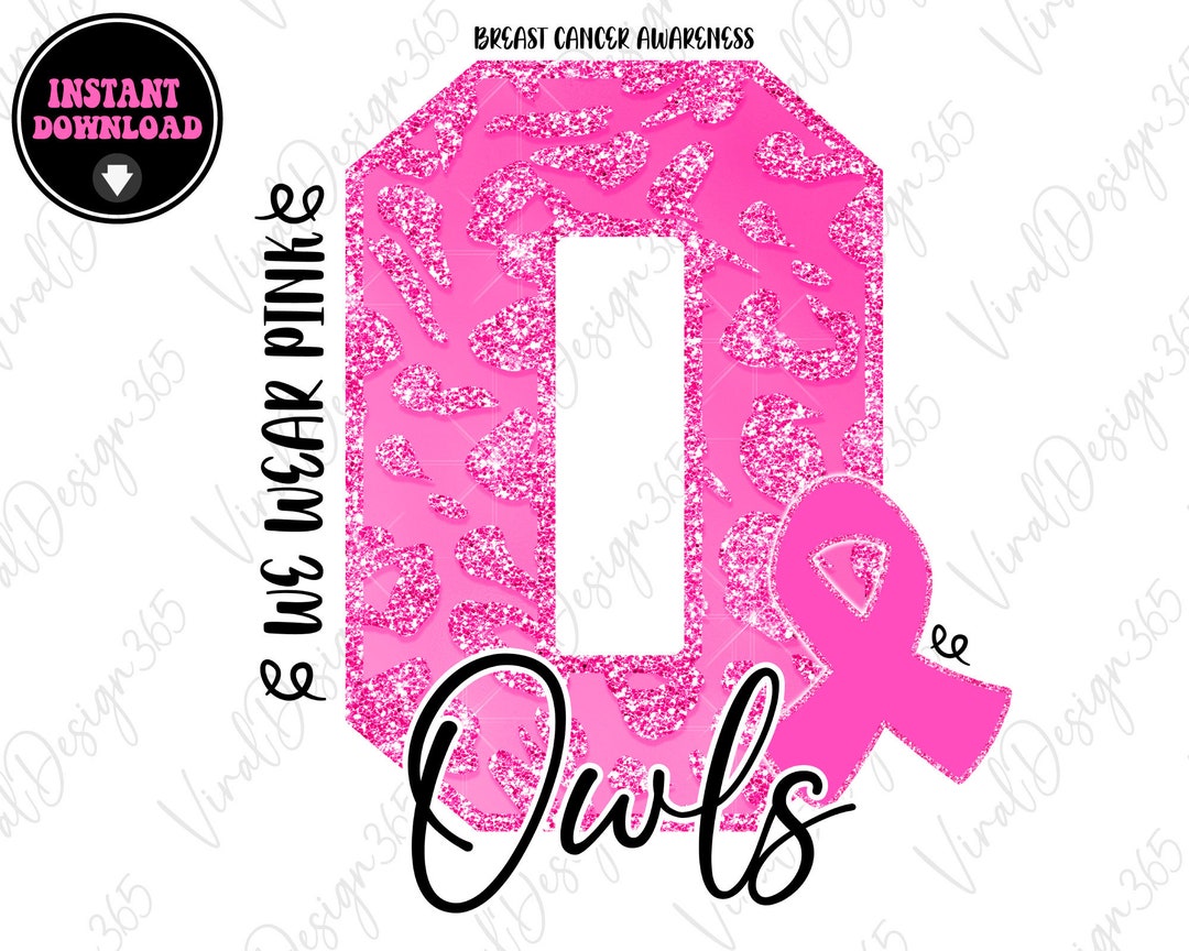 Owls Breast Cancer PNG, Pink Glitter, Leopard, Owls Sublimation Design ...