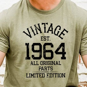 Vintage 1964 Svg, 59th Birthday Svg, All Original Parts Svg, Digital ...