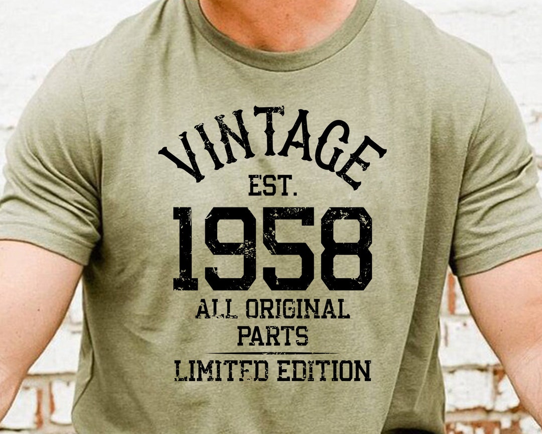 Vintage 1958 Svg, 65th Birthday Svg, All Original Parts Svg, Digital ...