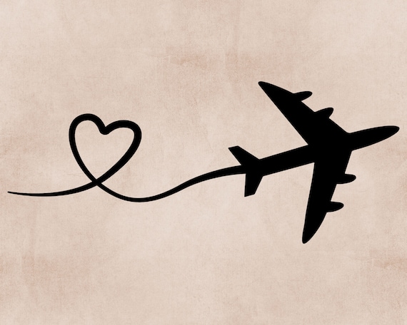 Avión corazón svg vacaciones svg cricut viajes svg avión - Etsy México