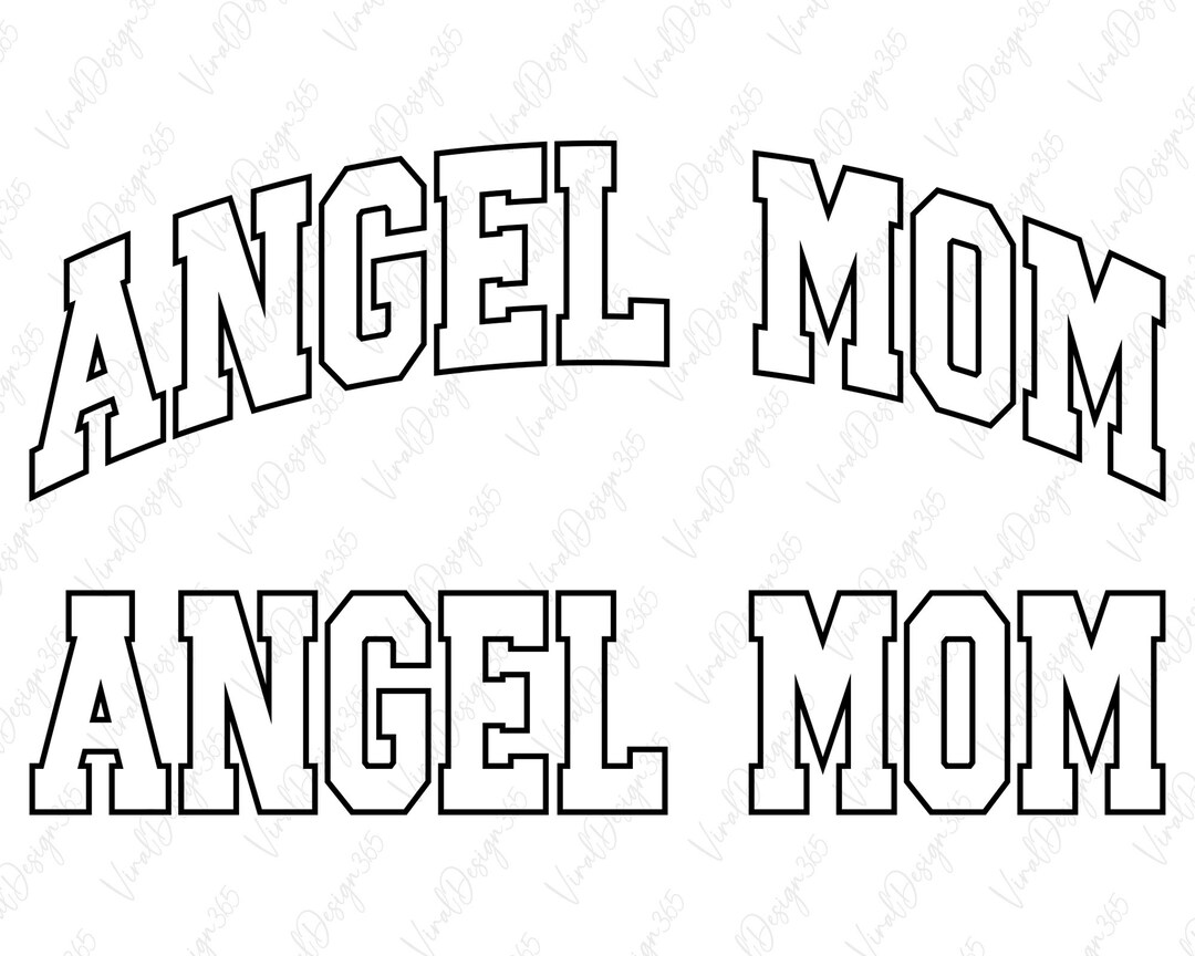 Angel Mom Svg Digital Download Arc Angel Mom Svg Varsity - Etsy