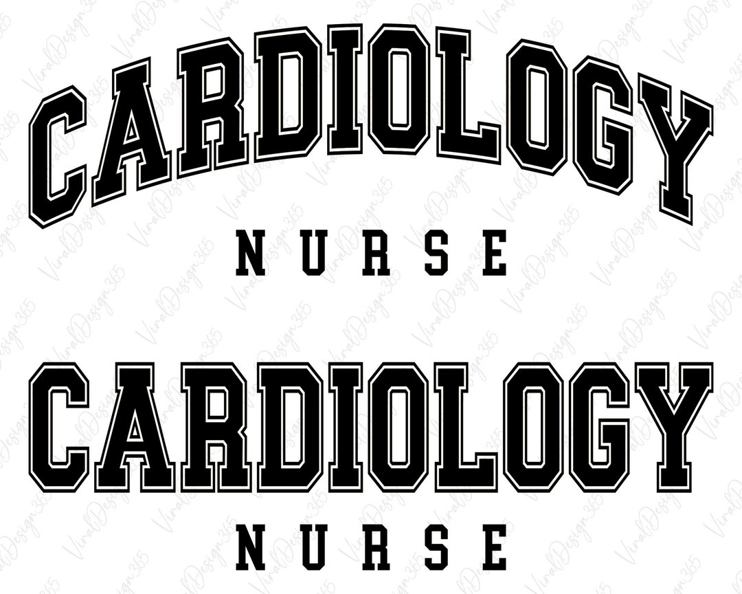 Cardiology Nurse Svg, Digital Download, Arc Nurse Svg, Varsity Font Svg ...
