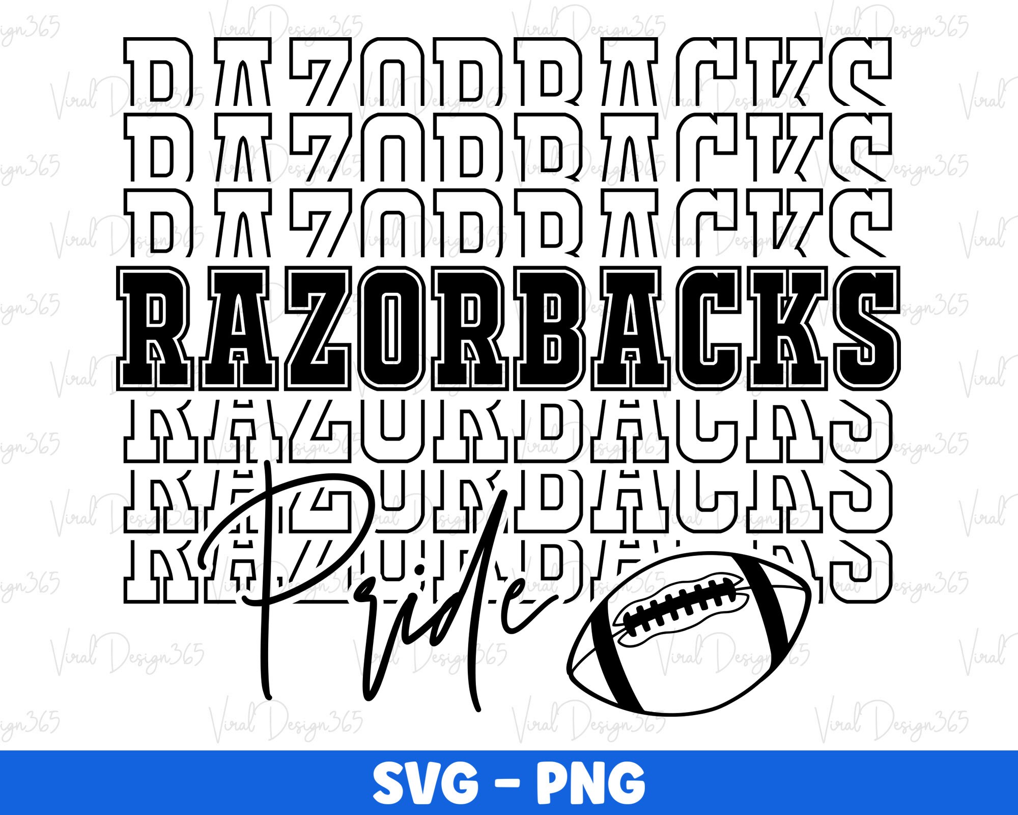 Razorbacks Pride Svg Stacked Razorbacks Svg Team Mascot - Etsy