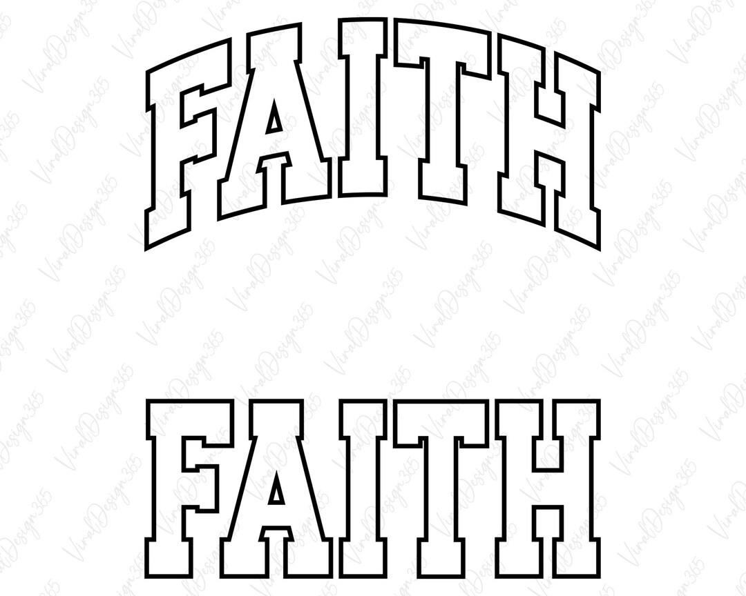 Faith Svg, Digital Download, Arc Faith Svg, Varsity Font Svg, Religious ...
