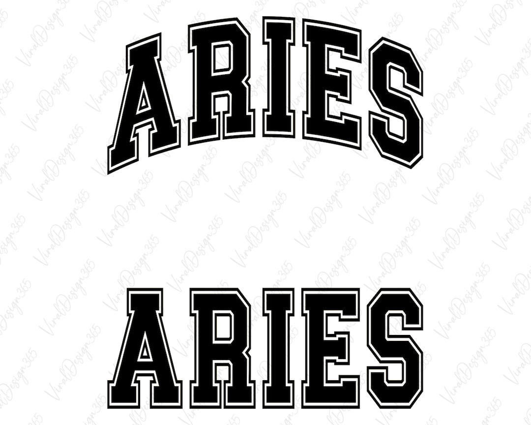 Aries Svg, Digital Download, Arc Aries Svg, Zodiac Svg, Varsity Font ...