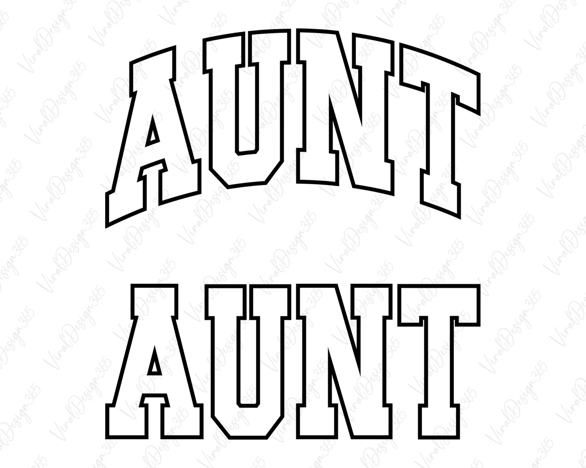 Aunt Svg Digital Download Arc Aunt Svg Varsity Font Svg - Etsy