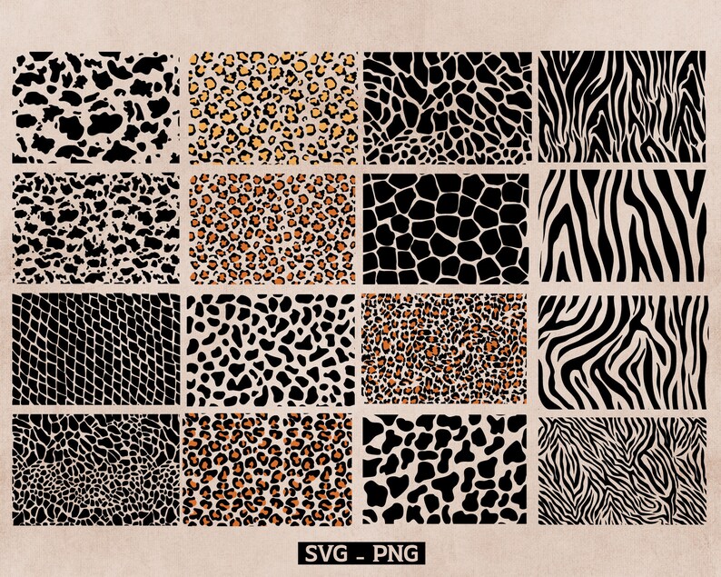Animal Print Bundle Svg 16 Animal Prints Cricut Cow Pattern - Etsy