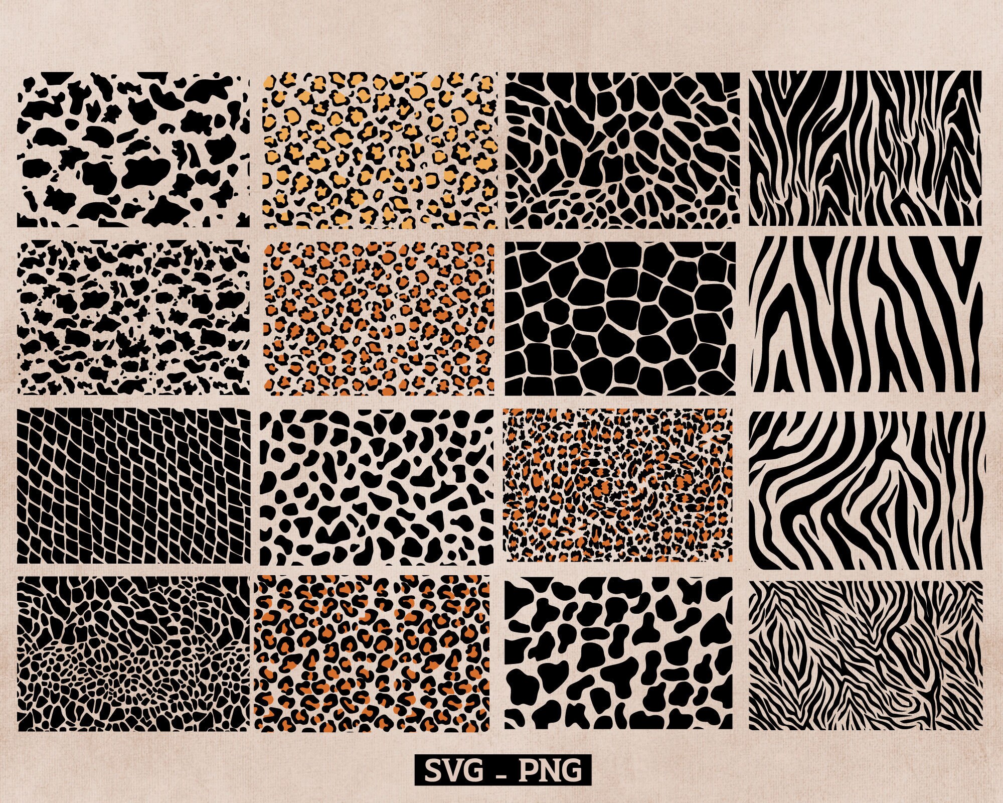 Animal Print Bundle Svg 16 Animal Prints Cricut Cow Pattern - Etsy