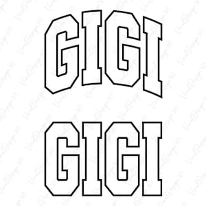 Gigi Svg, Digital Download, Arc Gigi Svg, Varsity Font Svg, Grandma Svg ...