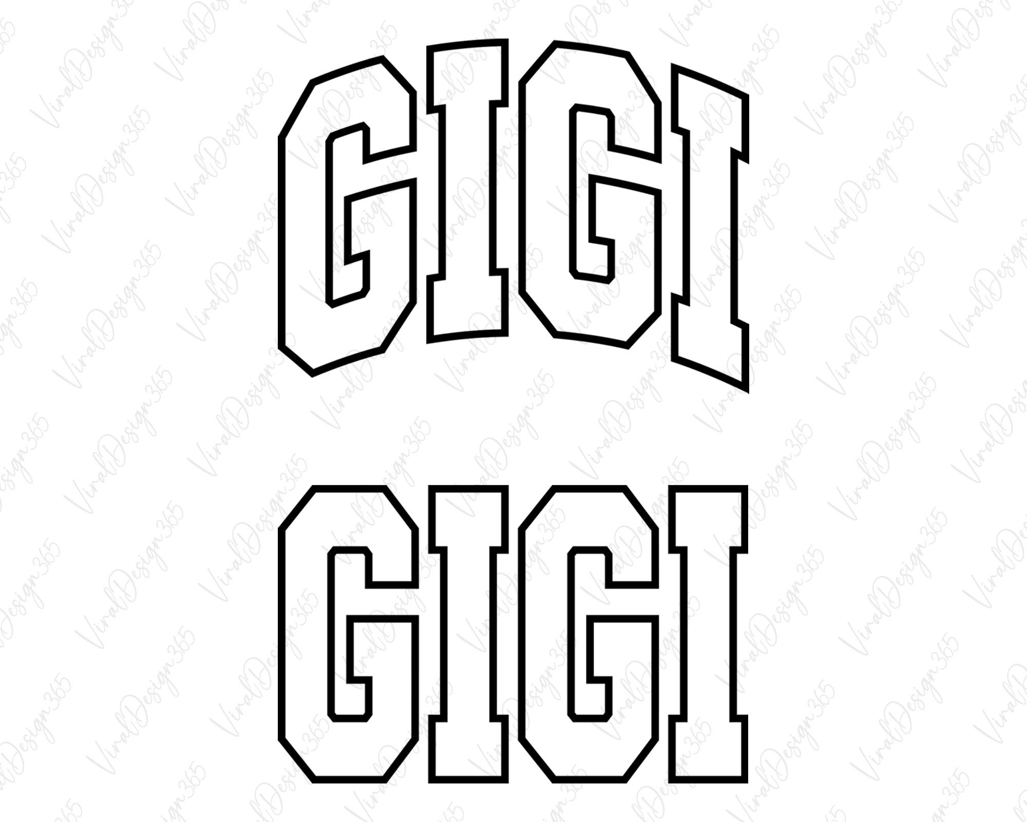 Gigi Svg Digital Download Arc Gigi Svg Varsity Font Svg - Etsy Australia
