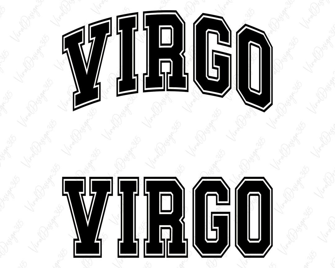 Virgo Svg, Digital Downloads, Arc Virgo Svg, Zodiac Svg, Varsity Font ...