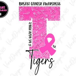 Tigers Breast Cancer PNG, Pink Glitter, Leopard, Tigers Sublimation ...