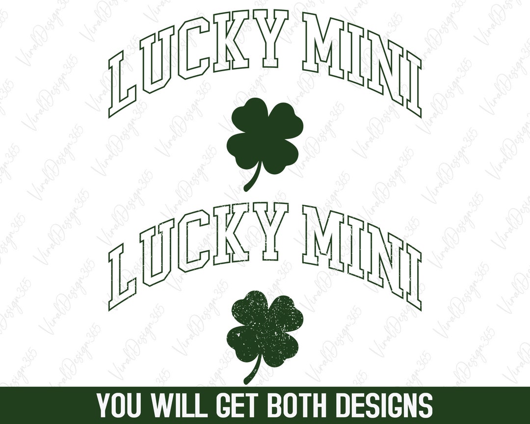 Lucky Mini Svg, Outline Font Svg, Distressed Svg, Shamrock Svg, Digital ...