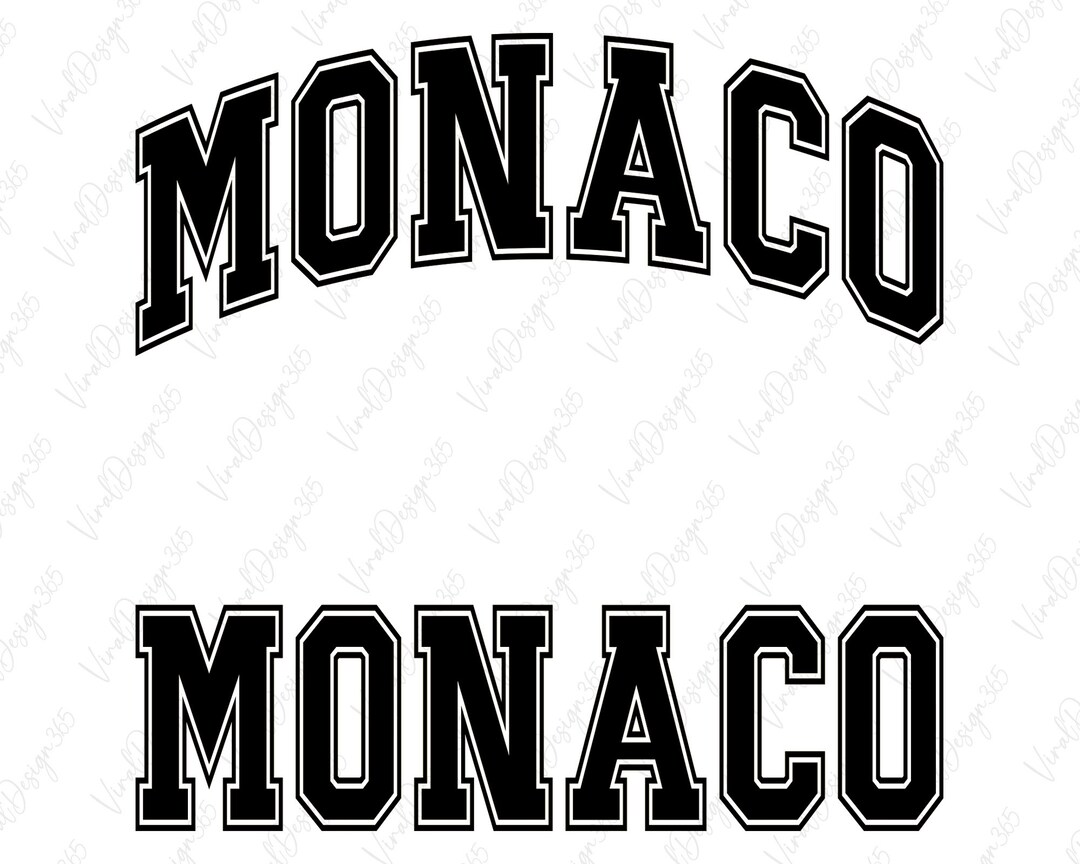 Monaco Svg Digital Download Country Svg College Font Svg - Etsy