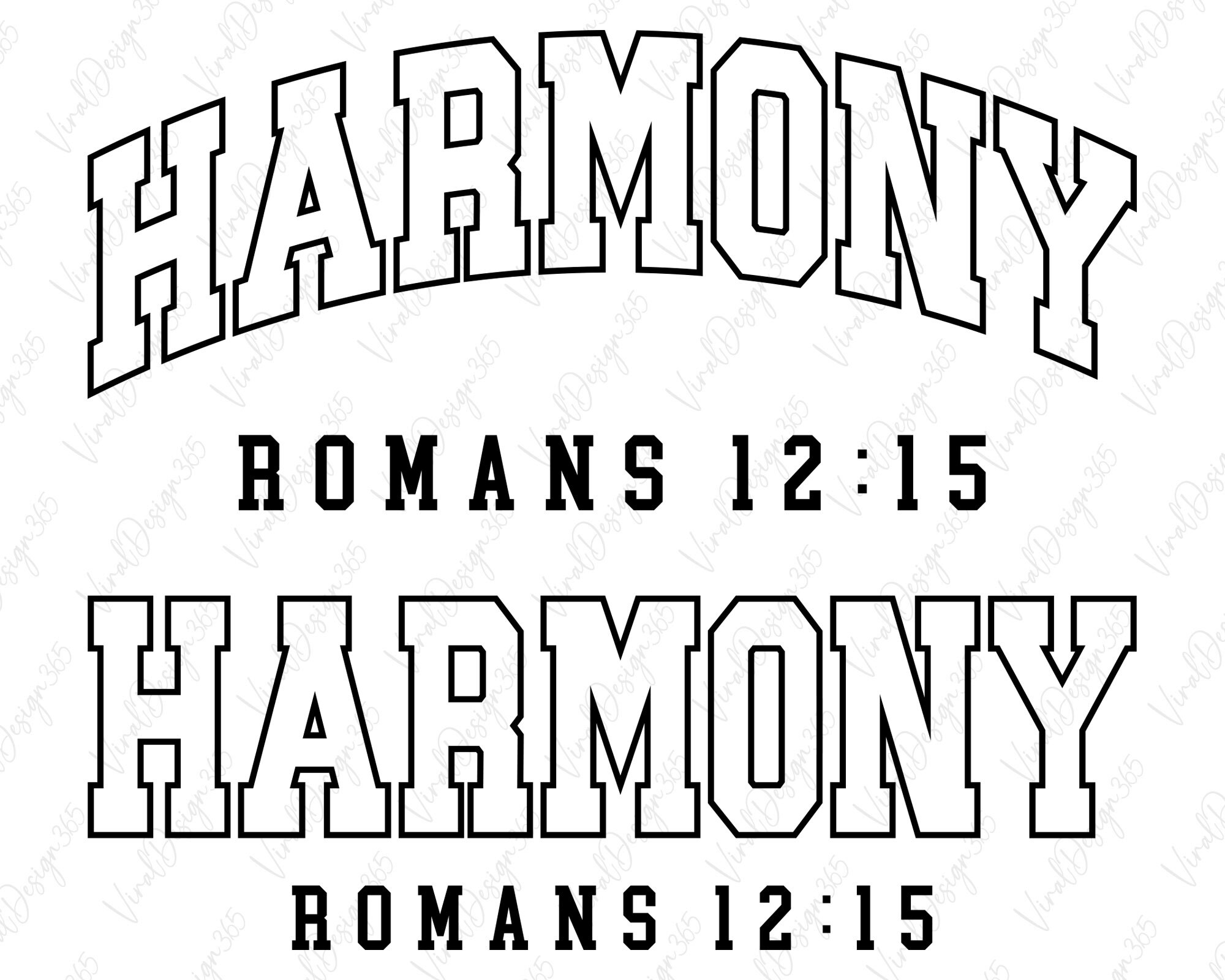 Harmony Svg Digital Download Varsity Font Svg Romans 12:15 - Etsy