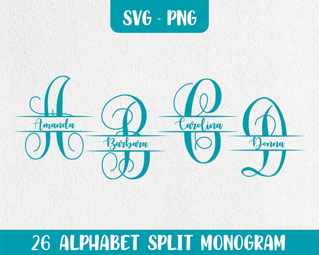 Split Monogram Alphabet Svg, Letters Svg, A-z Monogram Svg, Alphabet ...