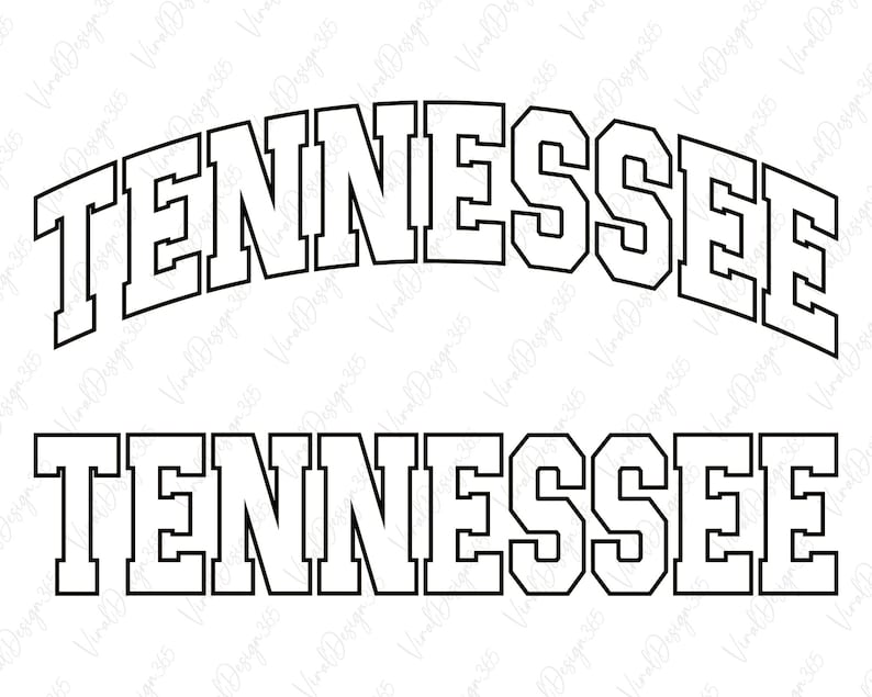 Tennessee Svg Digital Downloads USA State Svg College Font - Etsy
