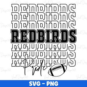 Redbirds Pride Svg, Stacked Redbirds Svg, Team Mascot, School Team Svg ...