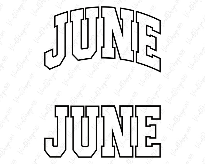 June Svg Digital Downloads Arc June Svg Months Svg Varsity - Etsy