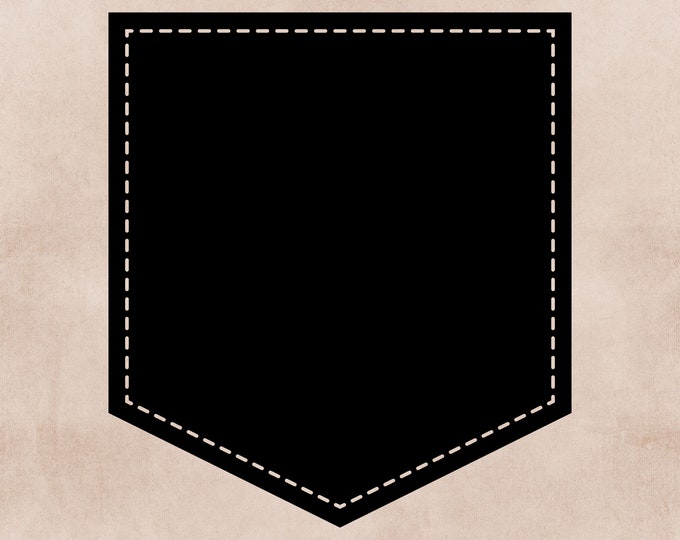 Shirt Pocket Vector Clipart Set / Outline & Stamp Drawing Graphic ...