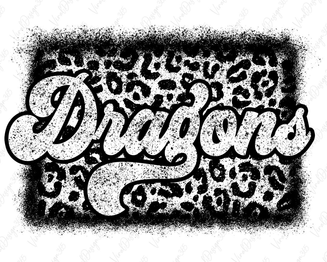 Leopard Dragons Retro Team Design Png, Dragons Mascot Leopard Svg, Game ...