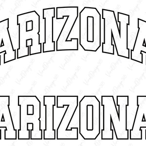 Arizona Svg, Digital Downloads, USA State Svg, College Font Svg ...