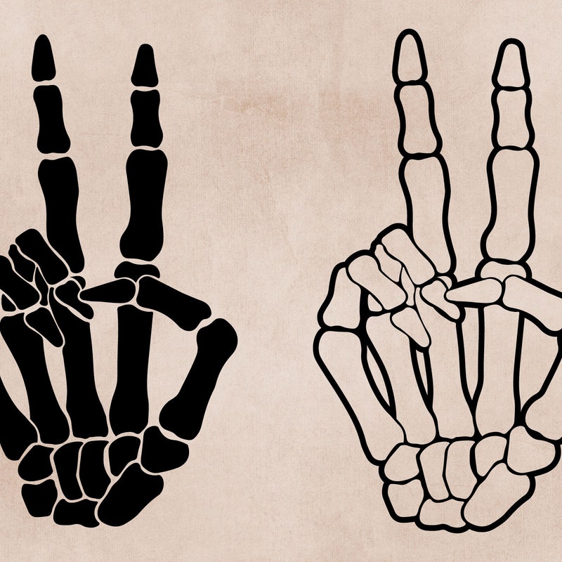 Skeleton Hand Peace Sign - Etsy