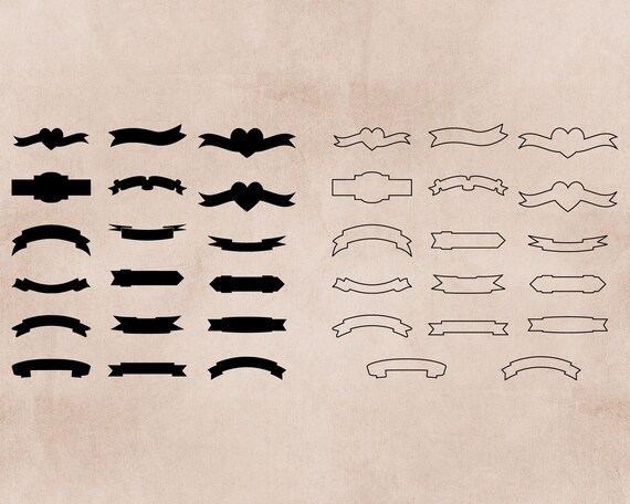 Banner Bundle Svg Ribbon Banner Svg Cricut Ribbon Svg - Etsy