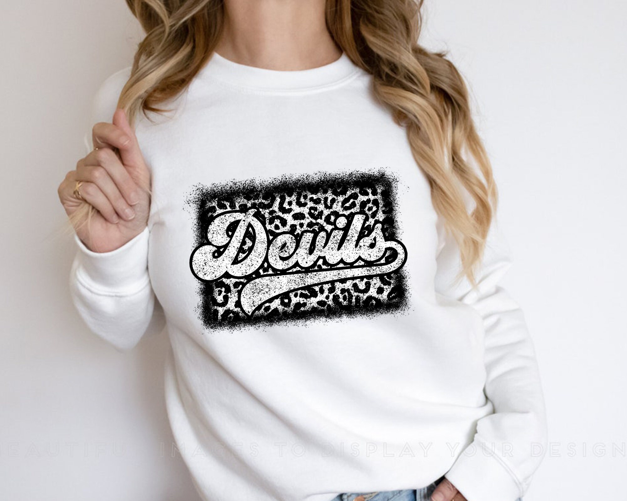 Leopard Devils Retro Team Design Png Devils Mascot Leopard - Etsy