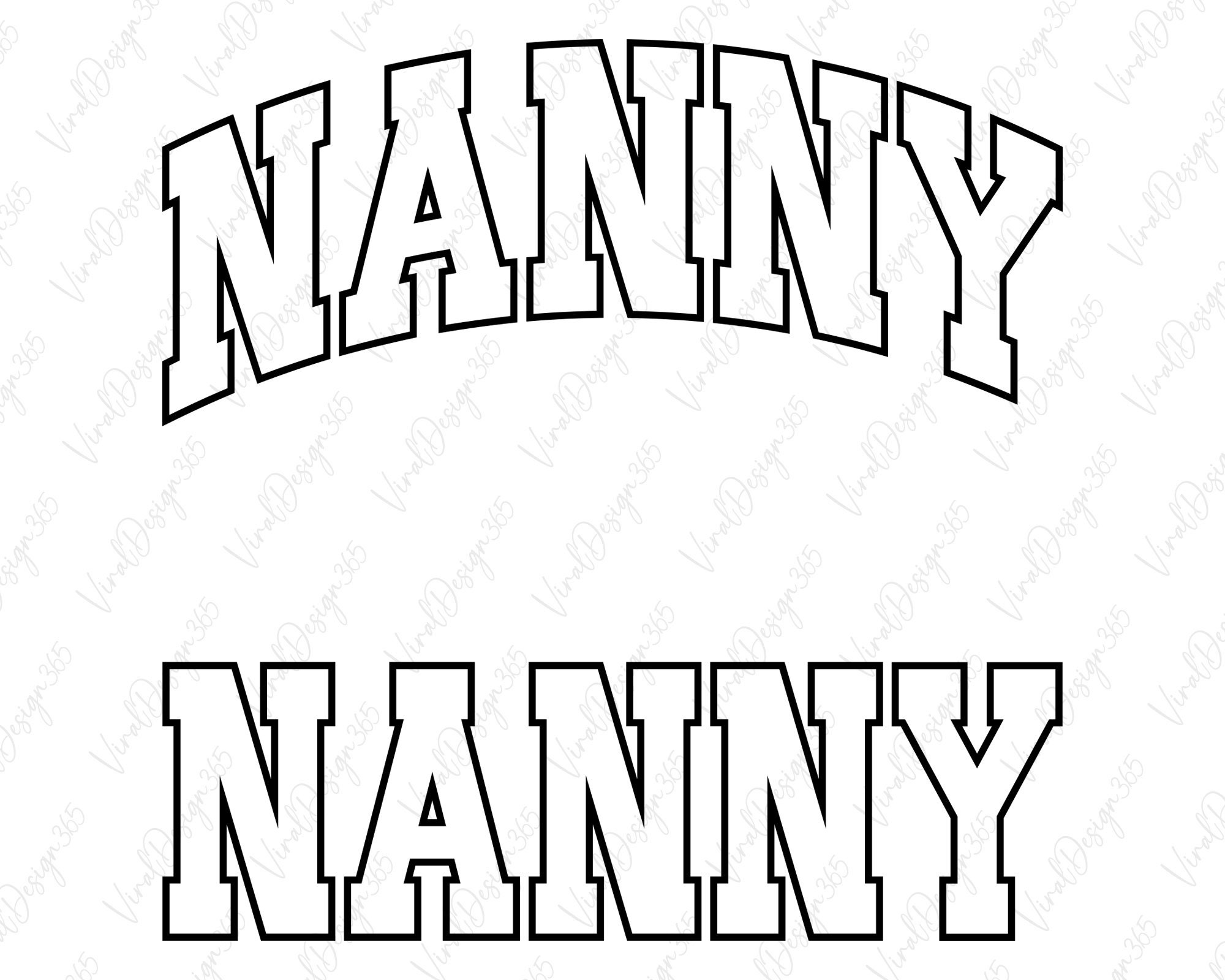 Nanny Svg Digital Download Arc Nanny Svg Varsity Font Svg - Etsy Canada