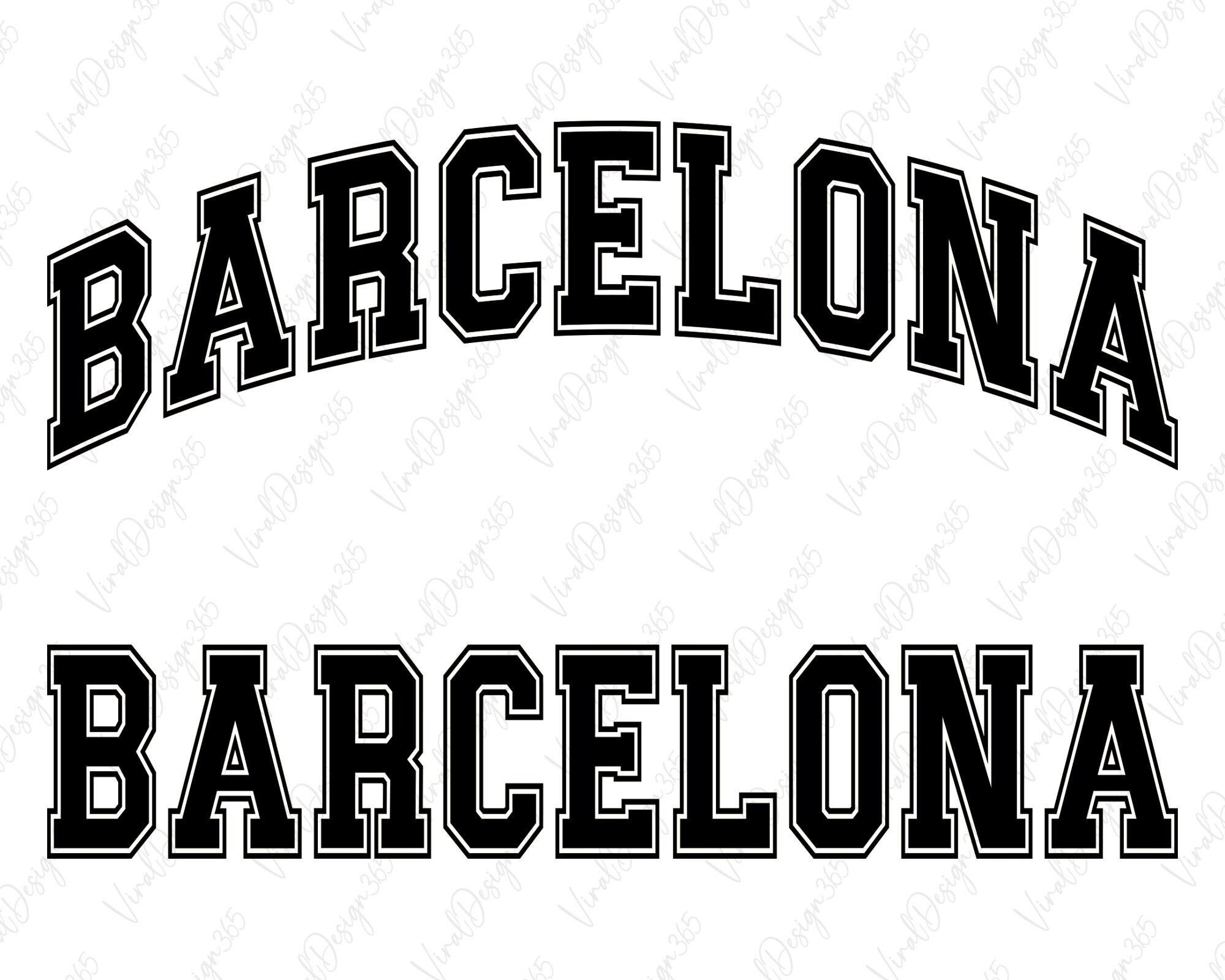 Barcelona Svg Digital Download Vacation Svg College Font - Etsy