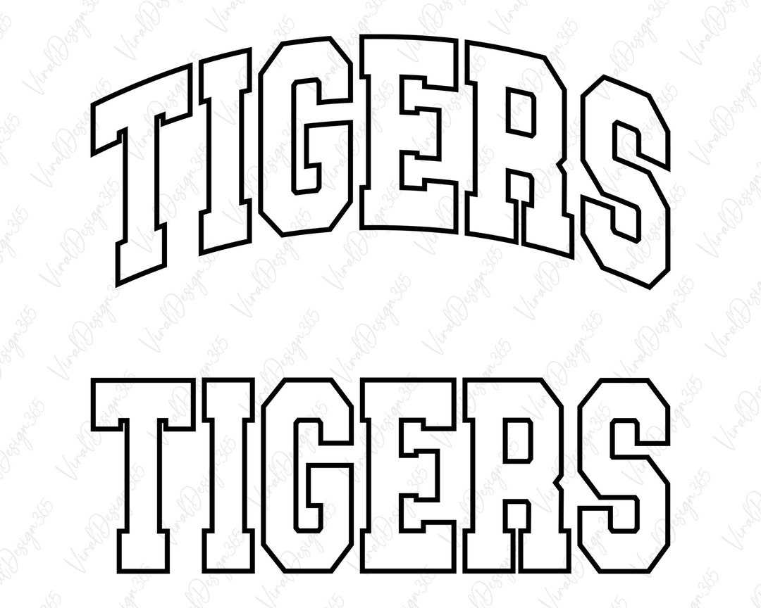Tigers Svg Digital Download Arc Tigers Svg Varsity Font - Etsy