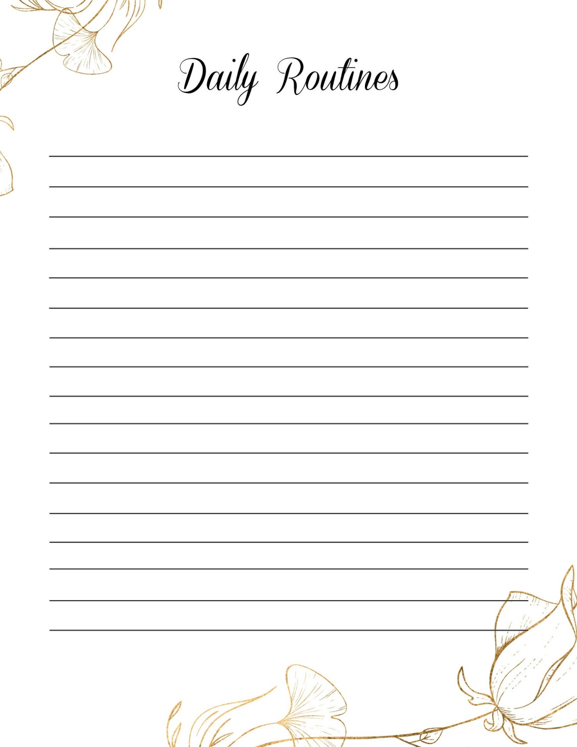 Daily Routines List Printable// Bullet Journal Routine - Etsy