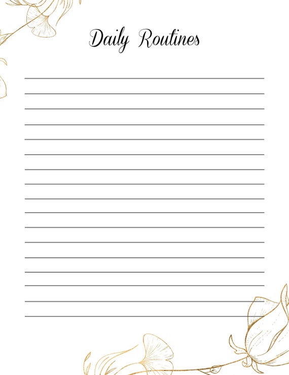 Daily Routines List Printable// Bullet Journal Routine - Etsy