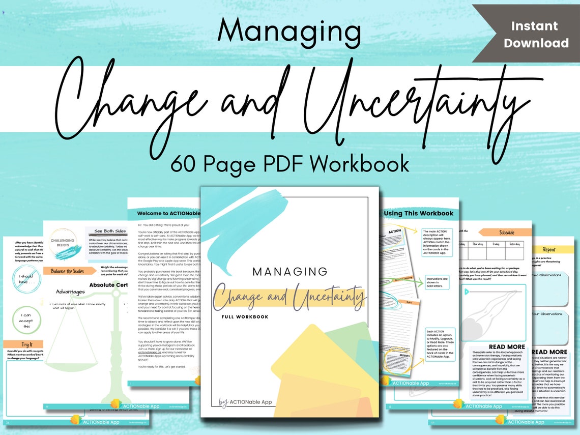Managing Change and Uncertainty Workbook Self-help Printable - Etsy Canada