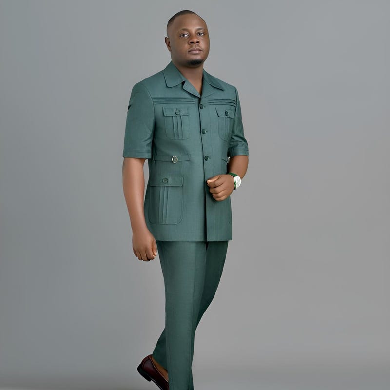 Safari Jacket Men Green - Etsy