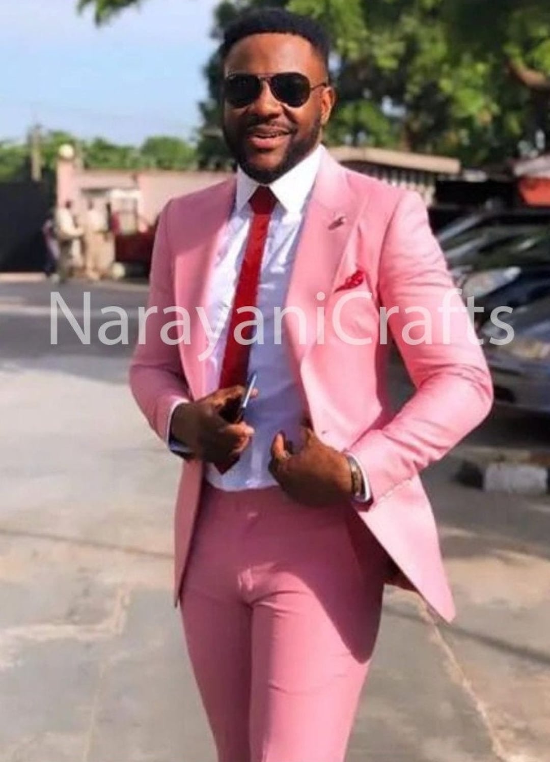 New Handmade Pink Two Piece Coat Suit for Men for Wedding and - Etsy