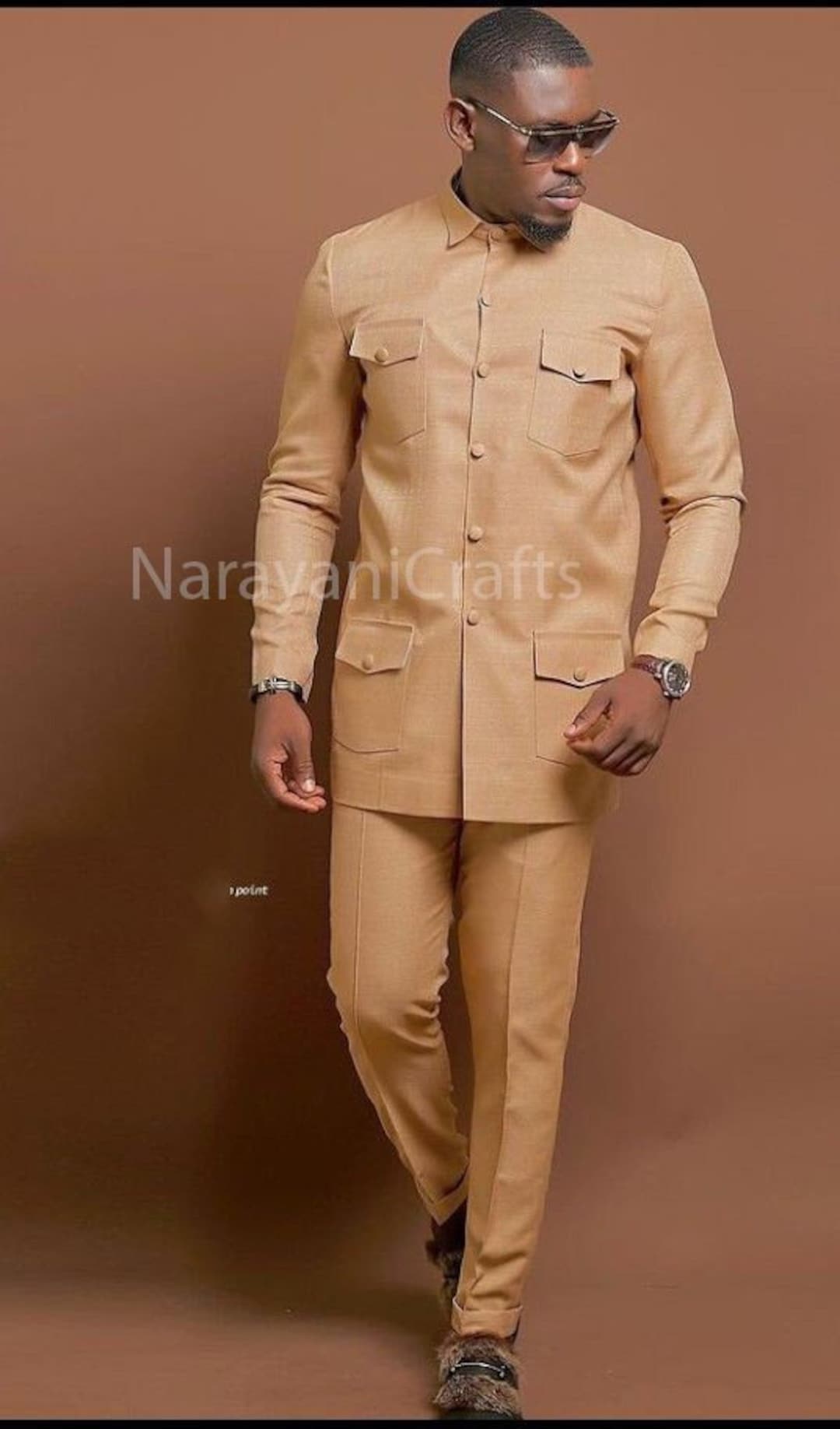 Stylish Decent Beige Safari Suit for Men for Wedding and Events and ...