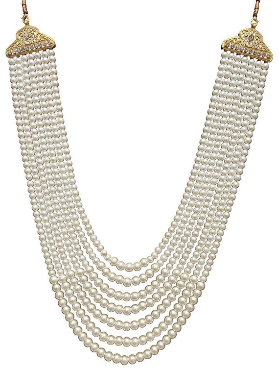 Seven Layers Pearl Base Metal and Dulha Moti Mala Haar - Etsy