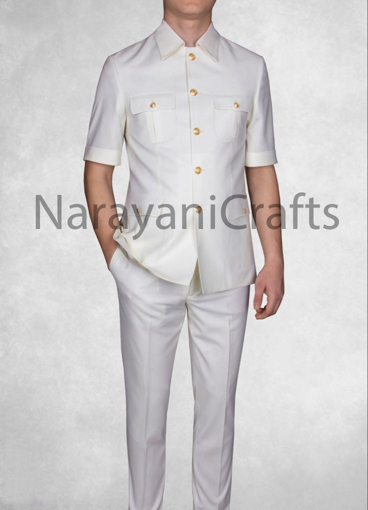 Handmade Decent White Safari Suit for Men for Wedding and Events and ...