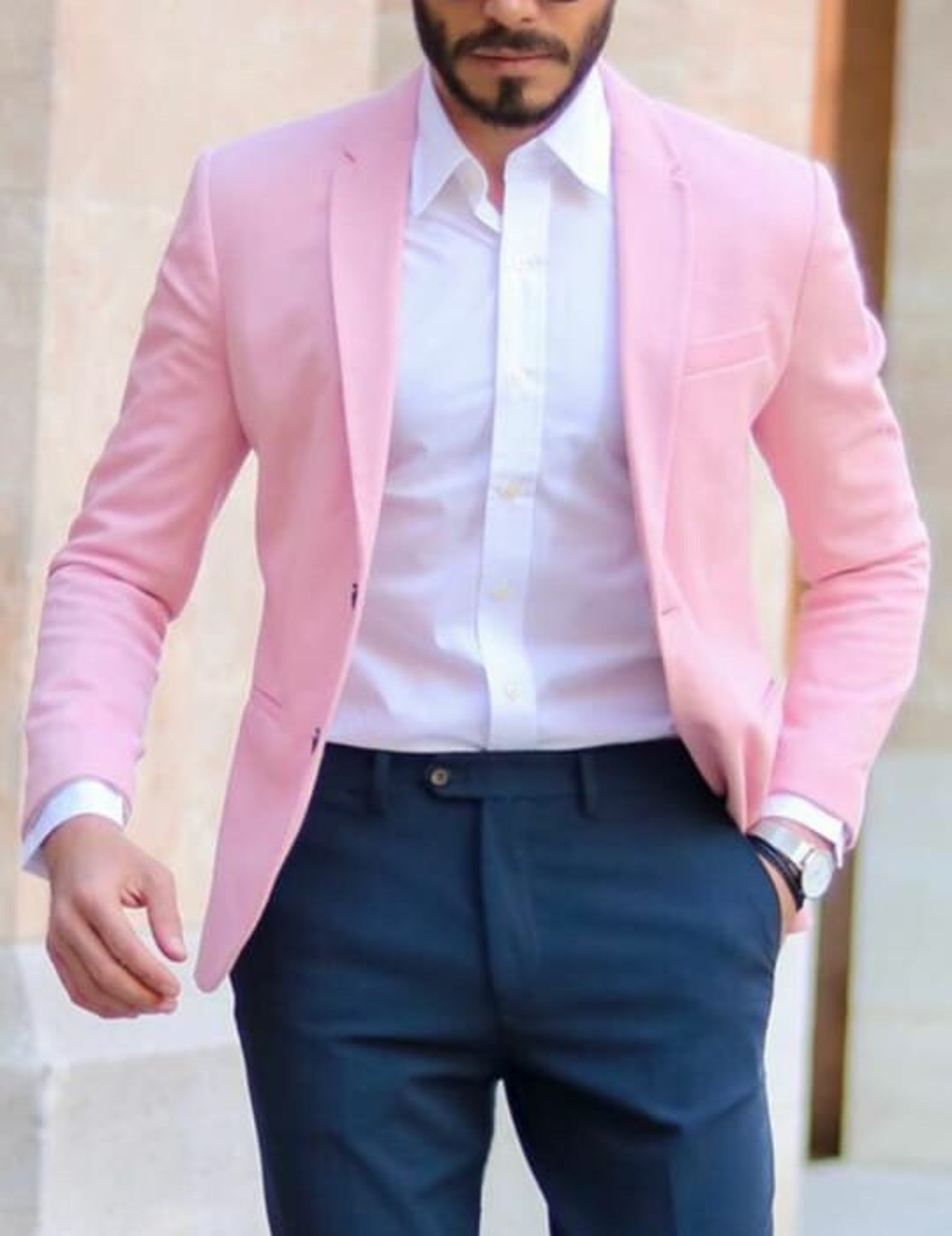 New Designer Pink Coat With Navy Blue Pant Combination for Men - Etsy