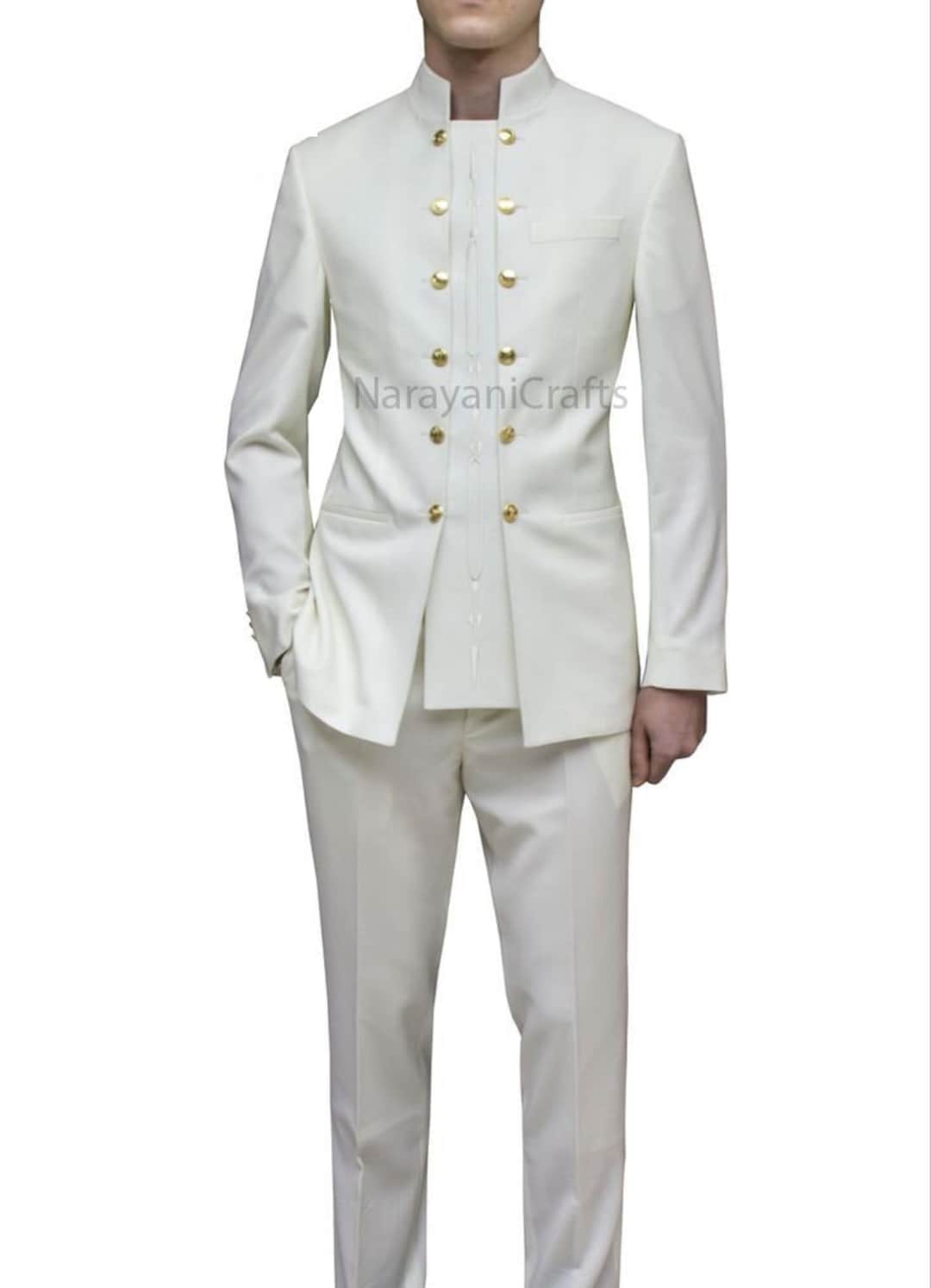 Stylish Decent Ivory Color Safari Suit for Men for Wedding and Events ...