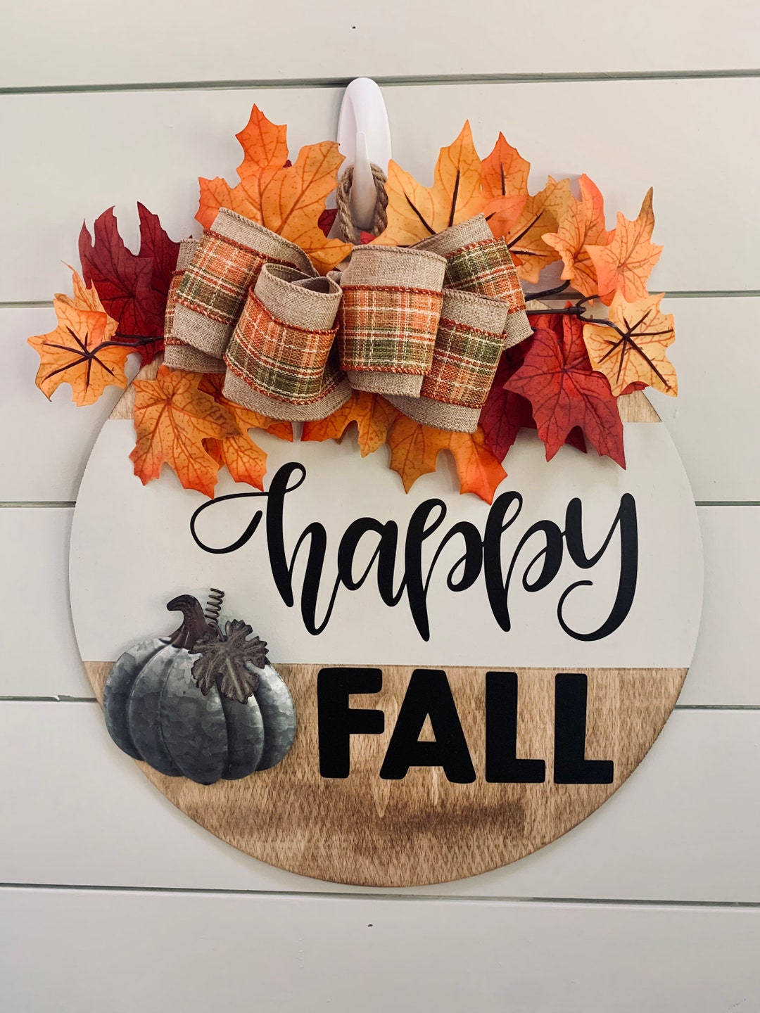 Front Door Decor * Happy Fall Round Sign * Front Door Sign * Front Door ...
