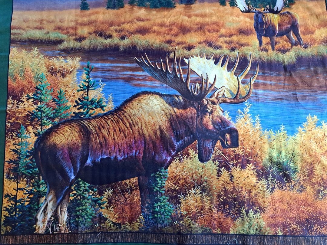 Moose Panel Sewing Panel Quilt Panel - Etsy