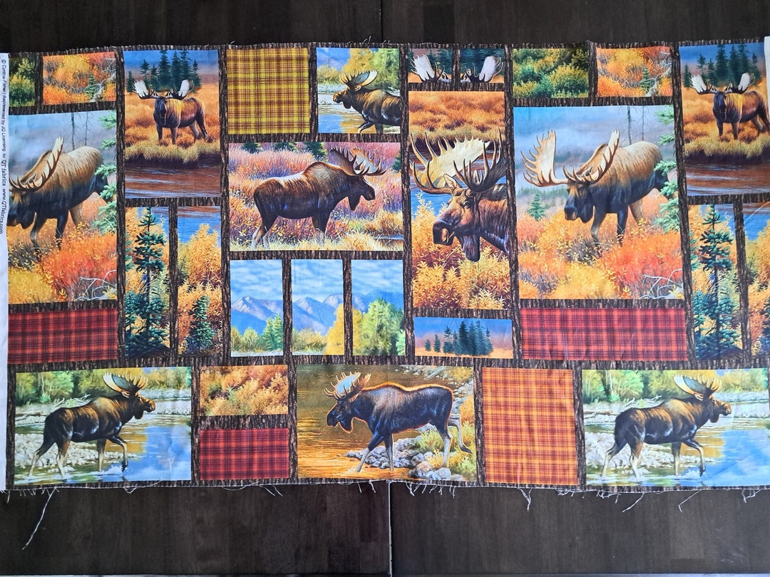 Wildlife Panel Sewing Panel Quilt Panel Moose Panel - Etsy