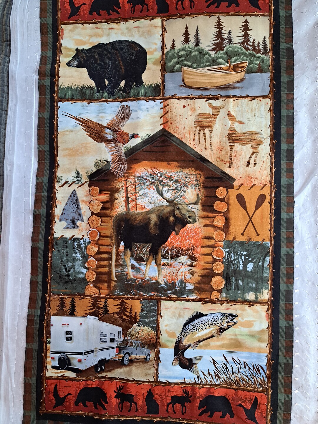 Wildlife Panel Sewing Panel Quilt Panel Moose Panel Bear Panel - Etsy