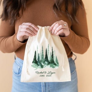 Forest Wedding Welcome Bag Watercolor Pine Tree Welcome Bag - Etsy