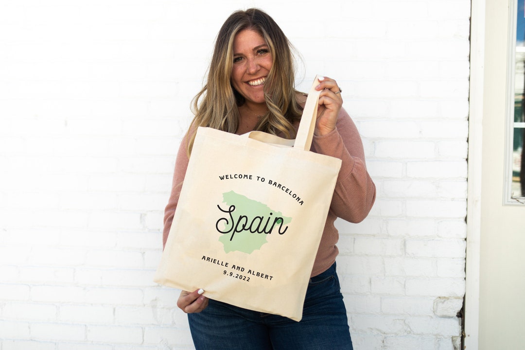 Spain Wedding Tote - Custom Wedding Tote Bag - Destination Wedding ...